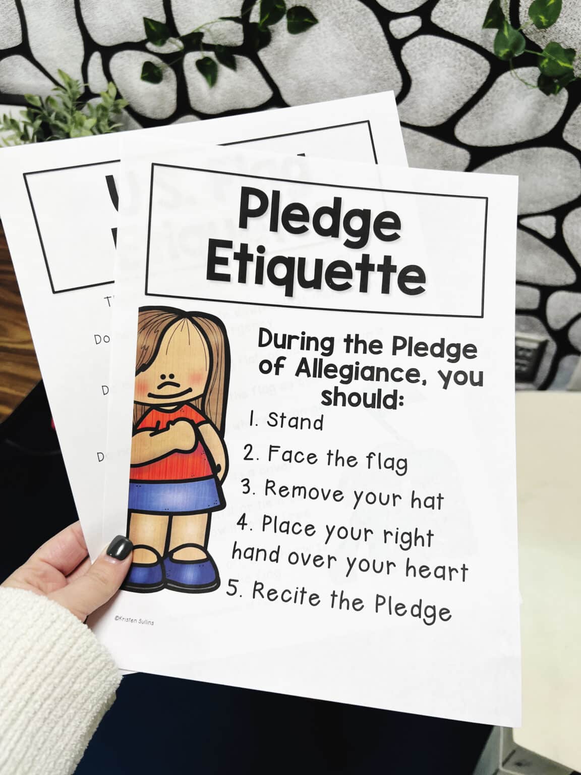 Pledge of Allegiance for First Grade - Kristen Sullins Teaching