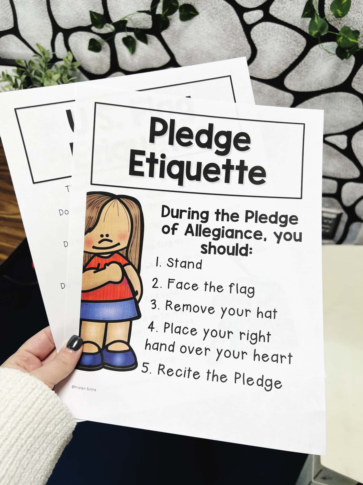 Pledge of Allegiance for First Grade - Kristen Sullins Teaching