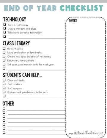 The Ultimate End of Year Checklist for Teachers - Kristen Sullins Teaching