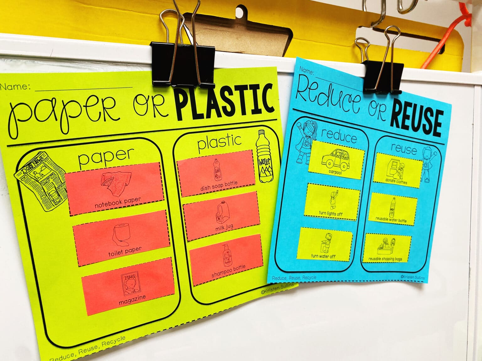 Reduce, Reuse and Recycle Activities - Kristen Sullins Teaching