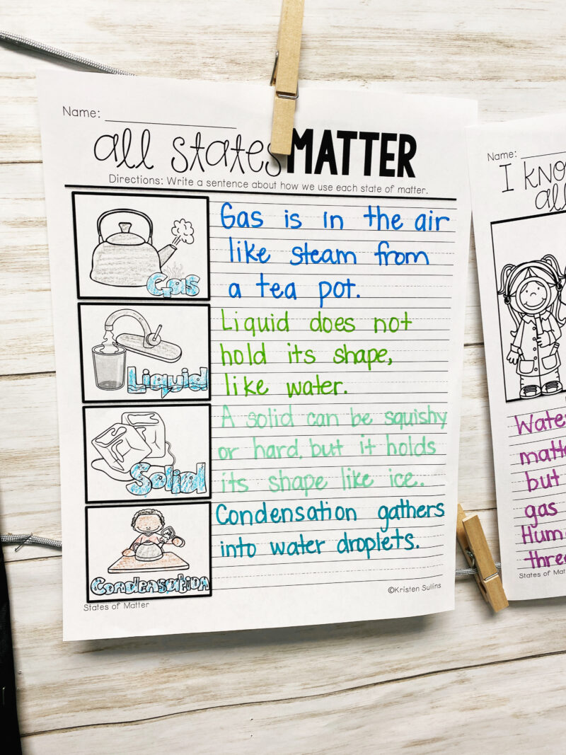 States of Matter for First Grade - Kristen Sullins Teaching