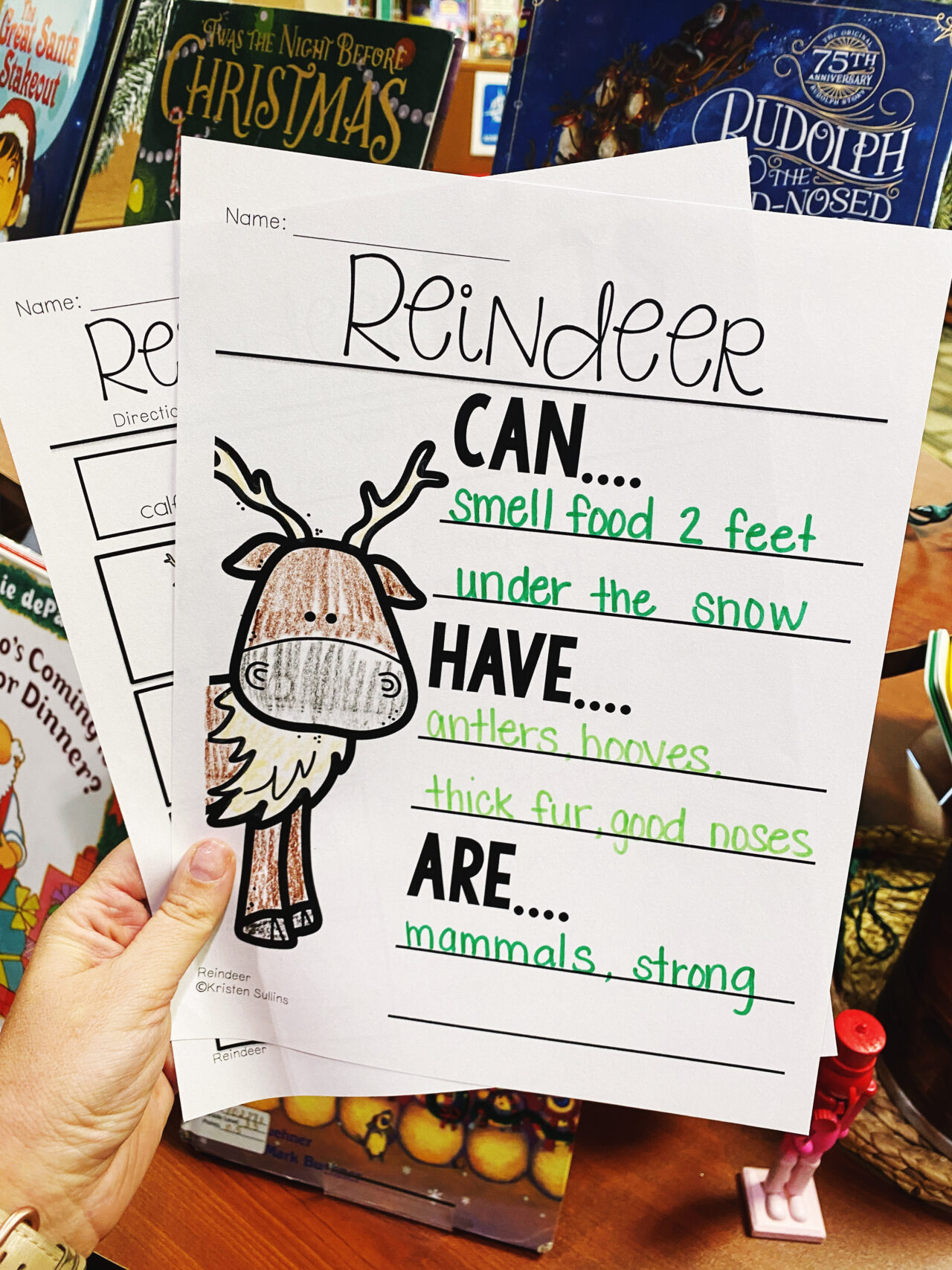 Reindeer Facts for First Grade - Kristen Sullins Teaching