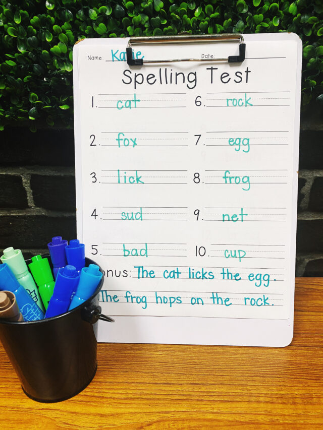 Spelling Tests for First Grade - Kristen Sullins Teaching