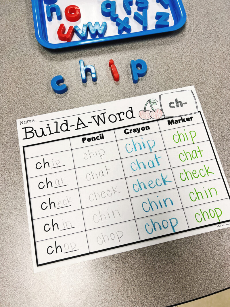 First Grade Build a Word Station - Kristen Sullins Teaching