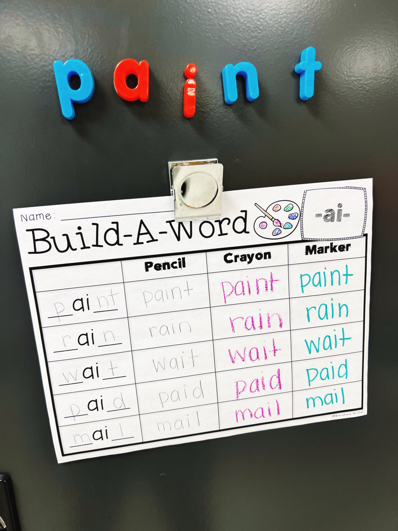 First Grade Build a Word Station - Kristen Sullins Teaching