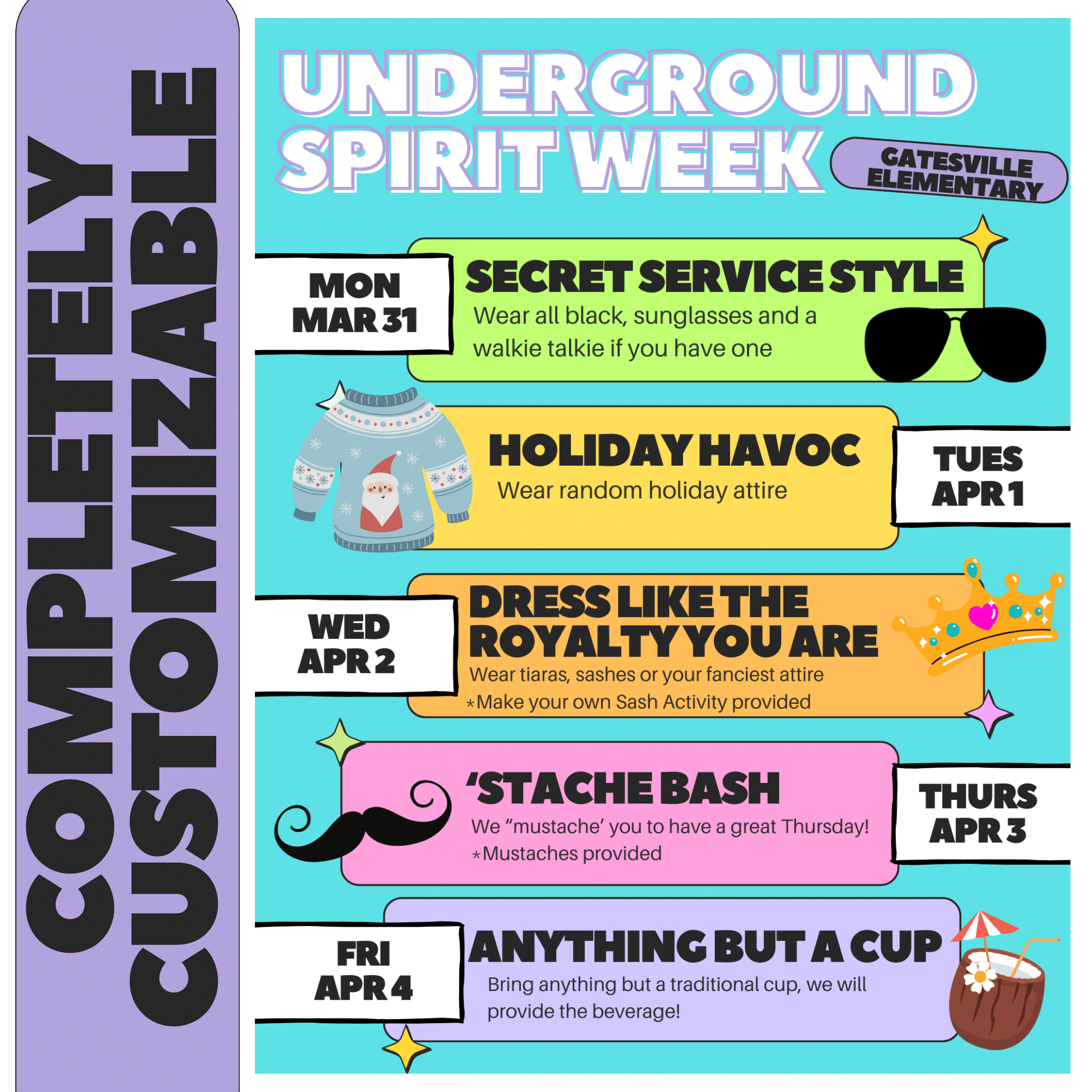 Underground Spirit Week for Teacher Appreciation - Kristen Sullins Teaching