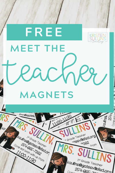 FREE Meet the Teacher Magnet Template - Kristen Sullins Teaching